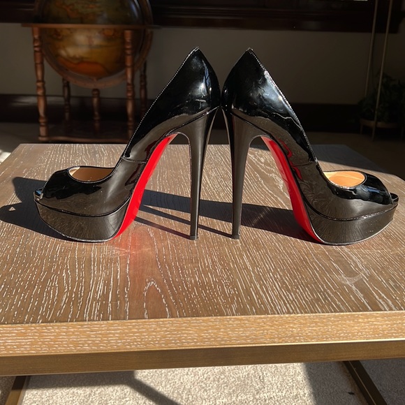 Christian Louboutin | Shoes | Christian Louboutin Lady Peep Patent Calf 365 | Poshmark